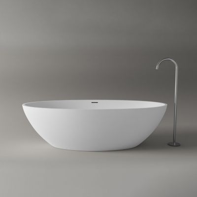 Baignoire îlot fonte minérale Ovale Moderne pour Salle de Bain avec ...