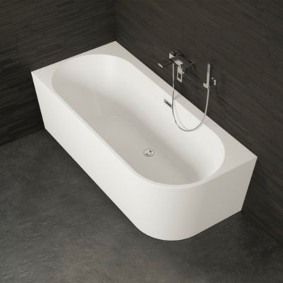 Baignoire semi-îlot murale CAPRI 180 Gauche L. 180 x l. 81 cm, by SPALINA | Castorama