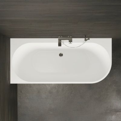 Baignoire semi-îlot murale CAPRI 180 Gauche L. 180 x l. 81 cm, by SPALINA | Castorama
