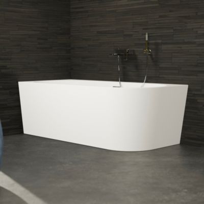 Baignoire semi-îlot murale CAPRI 180 Gauche L. 180 x l. 81 cm, by SPALINA | Castorama