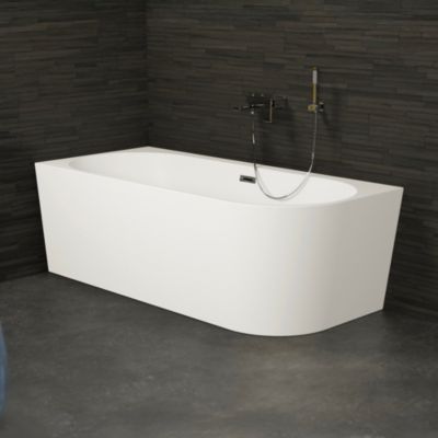 Baignoire semi-îlot murale CAPRI 180 Gauche L. 180 x l. 81 cm, by SPALINA | Castorama