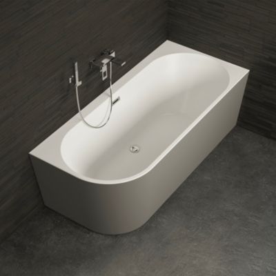 Baignoire semi-îlot murale Capri Grise Mate Droite, 170x76cm, by SPALINA | Castorama