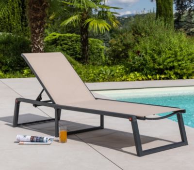 Bain de soleil en aluminium pliable lin NARA - Ozalide