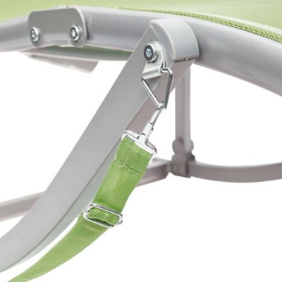 Bain de soleil métal et toile Blooma Papaya vert lettuce | Castorama