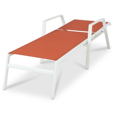 Bain de soleil métal et toile Blooma Swindon vermillon | Castorama