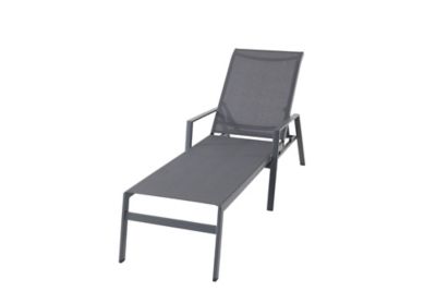 Bain de soleil métal et toile Blooma Swindon gris acier