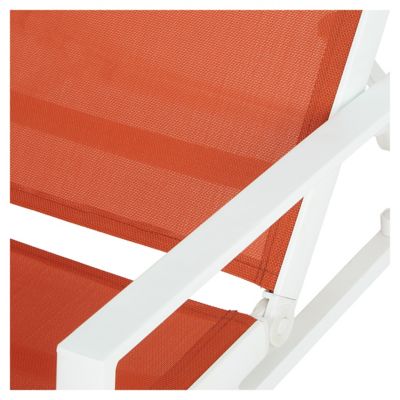 Bain de soleil métal et toile Blooma Swindon vermillon | Castorama