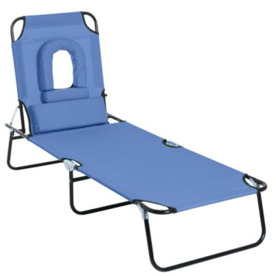 Bain de soleil pliable transat inclinable 4 positions chaise longue de ...