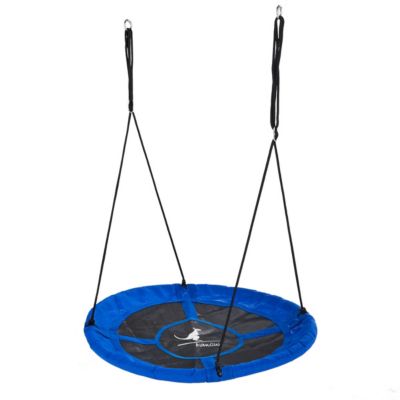 Balançoire ronde nid d'oiseau rond 100cm - Bleu - Charge 150kg maxi ...