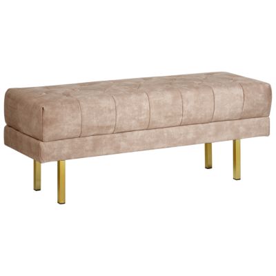Banc glamour en velours beige ROSEVILLE | Castorama
