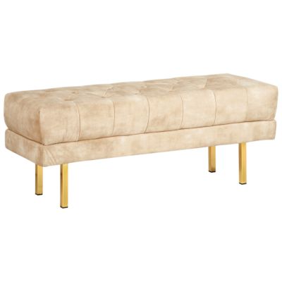 Banc glamour en velours beige ROSEVILLE