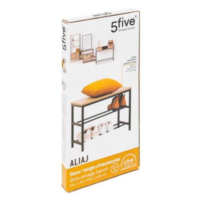 Banc range-chaussures Aliaj 2 niveaux - Noir- 5five