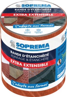 Bande d'étanchéité Extensible Soprema terre cuite 15cm x 5m, ép. 1.6mm ...