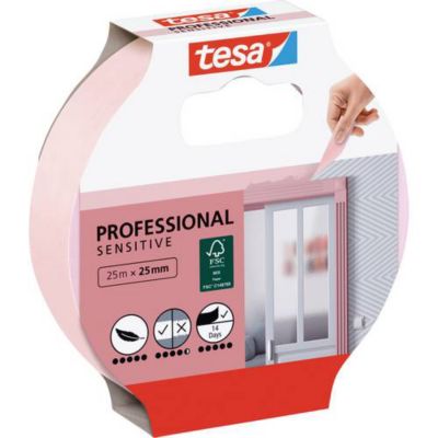 Bande de masquage Tesa 56260 rose 25 m x 25 mm - bobine 1