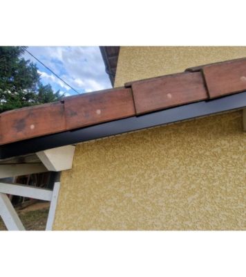 Bande de rive Noir, RAL 9005 Sat, épaisseur 1 mm, 1 pli retour 3 cm ...