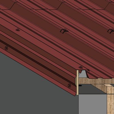 Bande de rive universelle Rouge Tuile RAL 8012 1200 mm Longueur
