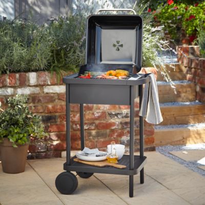 Barbecue charbon de bois GoodHome Rockwell 200 noir | Castorama