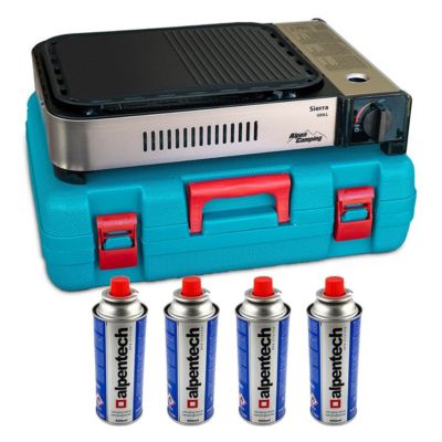 Barbecue charbon horizontal acier gris 30 x 24 x 12.8 + cartouche