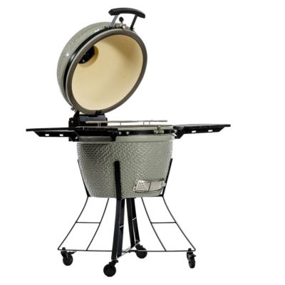 Barbecue à charbon Kamado Gris Céramique Grille Diam 52cm 134 x 77 x ...