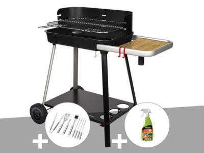 Barbecue à charbon Vulcano 2300 + Malette 8 ustensiles + Dégraissant ...