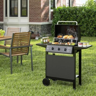 Barbecue Gaz 24000BTU 7,05 KW avec 3 Brûleurs+3 Grilles+2 Tablettes ...