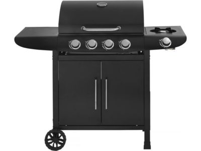Barbecue gaz "Feria 5" 5 brûleurs dont 1 latéral 14,5 kw Noir | Castorama