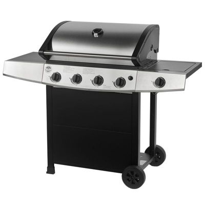 Barbecue gaz ROSTER 5 brûleurs dont 1 latéral avec plancha et grille de ...