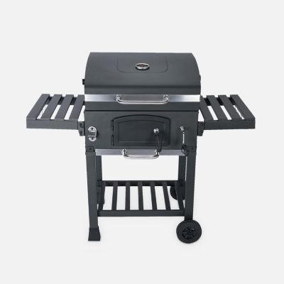 Barbecue Grill charbon de bois noir - Fumoir avec récupérateur de ...