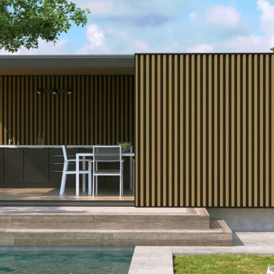 Bardage My metal factory claire voie 40x40 en acier effet chêne naturel L.230 x l.71 cm | Castorama