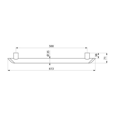 Barre de maintien droite - Be-Line - DELABIE - 500 mm - Diamètre 35