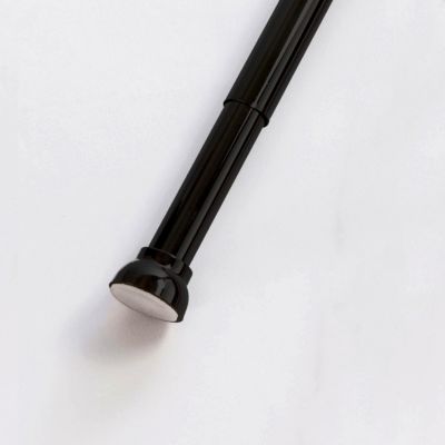 Barre de rideau de douche extensible 75/125 cm sans perçage, noir mat ...