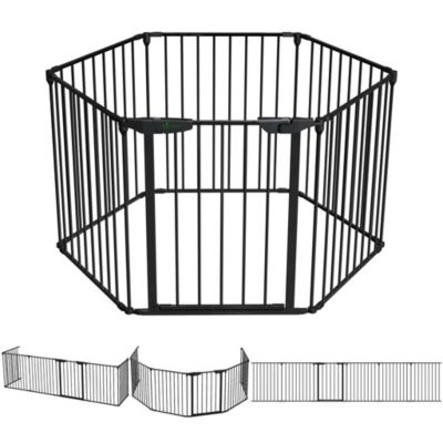 Barriere de securite cheminee pliable 3.75M 6 panneaux noir VOUNOT