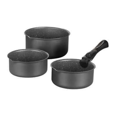 Batterie de cuisine ARTHUR MARTIN AM777GM Set de 3 casseroles - Gris ...