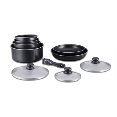 Batterie de cuisine revêtement pierre avec manche amovible 10 pieces ...