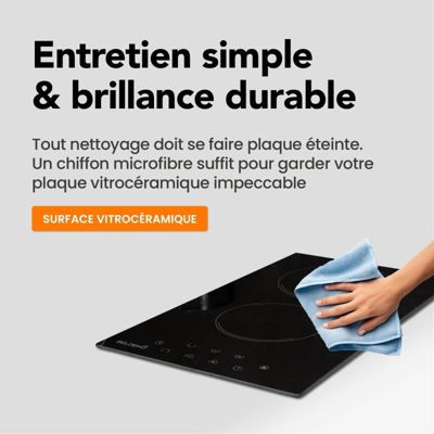 BELDEKO Plaque Vitrocéramique 2 Feux 3000W Domino - Marque Française