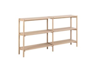 Bibliothèque basse scandinave en chêne blanchi 4 tablettes - BRENDA