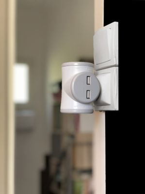 Biplite rotative 2 x 16A + prise USB Watt & Co gris