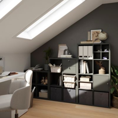 Bloc avec 2 tiroirs pour étagère cube GoodHome Mixxit anthracite