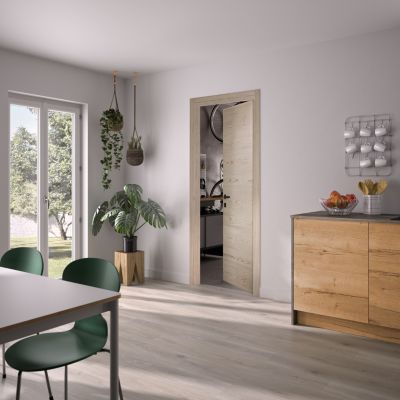 Bloc Porte isotherme Noisette - Poussant gauche et ajustable - L830mm