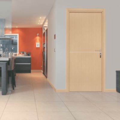 Bloc-porte pose fin de chantier PREMIUM Riva, H.204 x l.83 cm, aspect ...