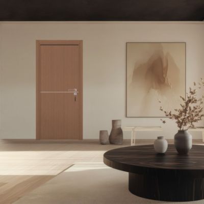 Bloc-porte pose fin de chantier PREMIUM Riva, H.204 x l.93 cm, aspect ...