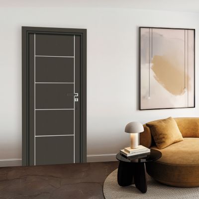 Bloc-porte pose fin de chantier PREMIUM Seymour, H.204 x l.73 cm ...
