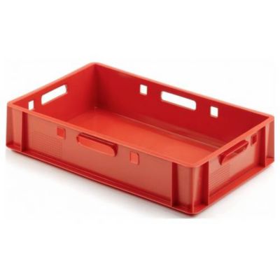 Boîte plastique alimentaire rectangulaire 600 x 125 x 400 mm orange 30 L