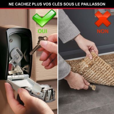Boîte à clés sécurisée à combinaison programmable et fixation murale ...