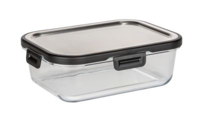 Boîte de conservation en verre avec couvercle en inox Steel 1 L
