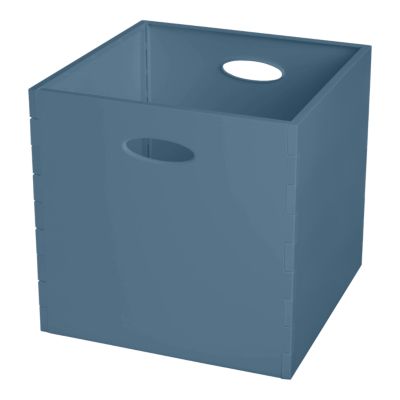 Boîte de rangement carrée en plastique Mixxit coloris bleu | Castorama