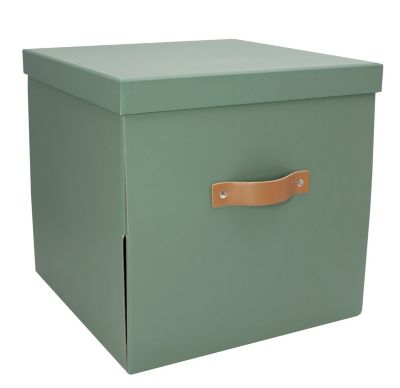 Boîte de rangement en carton avec couvercle compatible vert | Castorama