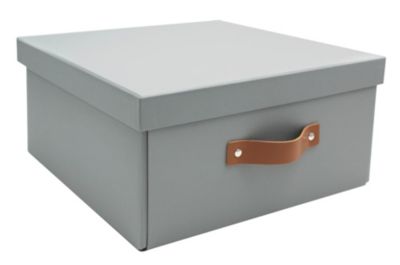 Boîte de rangement en carton avec couvercle Mixxit gris | Castorama