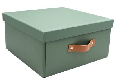 Boîte de rangement en carton rectangulaire Mixxit vert | Castorama