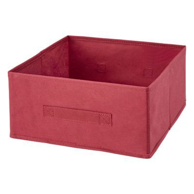 Boîte de rangement rectangulaire en textile Mixxit coloris rouge ...